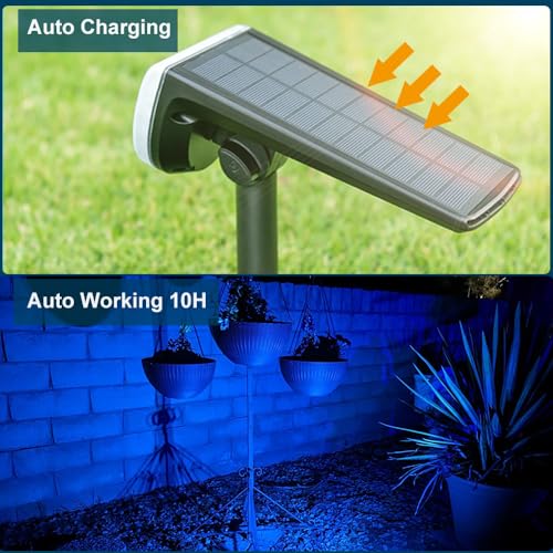 CASAZERO Solar Landscape Spotlights, Color Changing RGB Landscape Path Lights with 24LEDs 6500K 600LM Waterproof Tree Lights Solar Halloween Lights-2 Pack