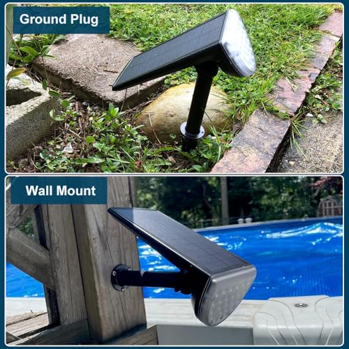 CASAZERO Solar Landscape Spotlights, Color Changing RGB Landscape Path Lights with 24LEDs 6500K 600LM Waterproof Tree Lights Solar Halloween Lights-2 Pack