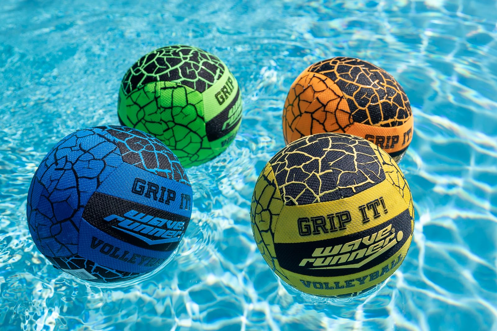 Wave Runner Waterproof Volleyball with Sure-Grip Technology - Perfect for Pool Games, Beach Volleyball and Indoor Pool - Durable Design with Special Texture for Reduced Stinging (Random Color)