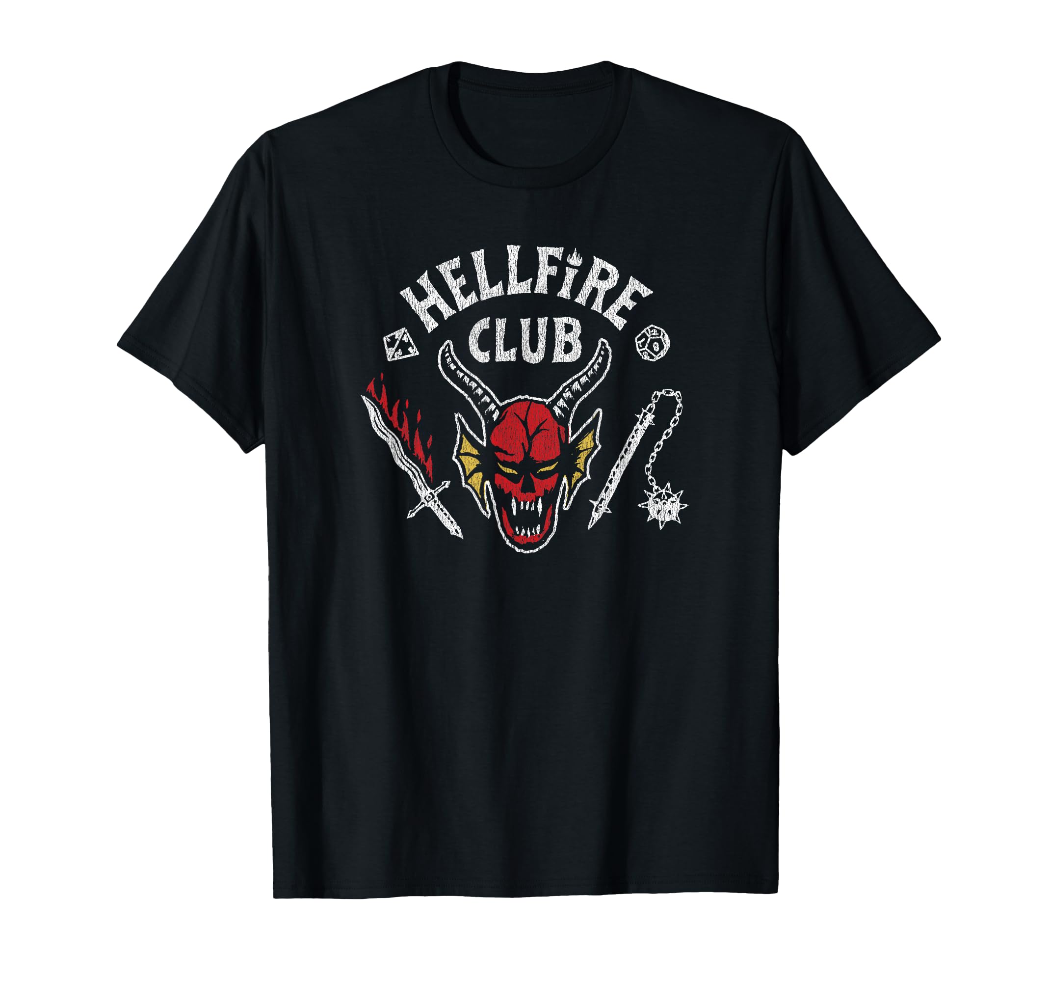 Stranger Things 4 Hellfire Club Skull & Weapons T-Shirt