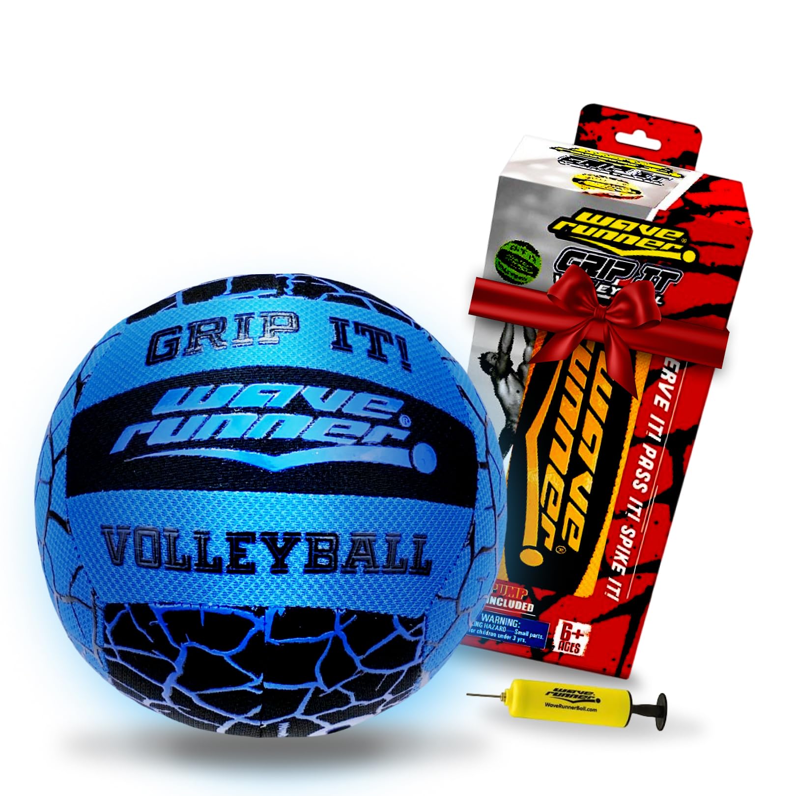 Wave Runner Waterproof Volleyball with Sure-Grip Technology - Perfect for Pool Games, Beach Volleyball and Indoor Pool - Durable Design with Special Texture for Reduced Stinging (Random Color)