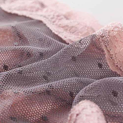 Kinple See Through Mesh Panty for Women Low Waist G-String Pantys Fashion Lace Wavy Edge Panties Trendy Elastic Underwear Gray