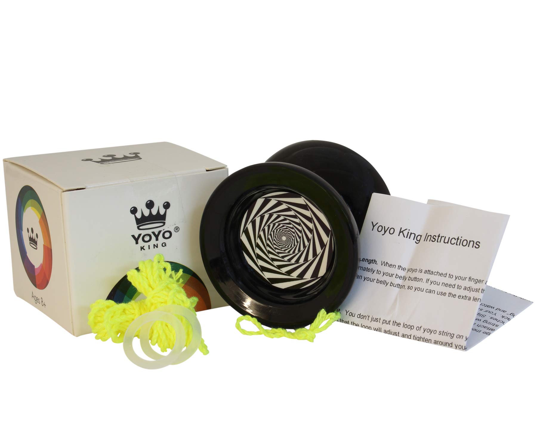 Yoyo King Black Mesmerize Professional Responsive Trick Yoyo with Ball Bearing Axle and Extra String