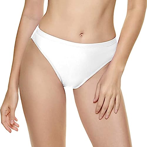 Kinple Swim Bikini for Women Sexy Beach Bathing Panty Trendy Palin Briefs Teen Girls Elastic Underwear Casual Holiday Panties White