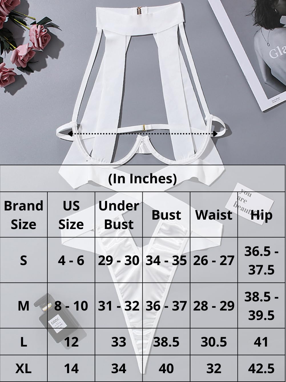 Kaei&Shi Strappy Lingerie Bondaged,Sexy G String Lingerie For Women,One Piece Choker Bodysuit Boudoir Outfits Exotic,Red,Medium