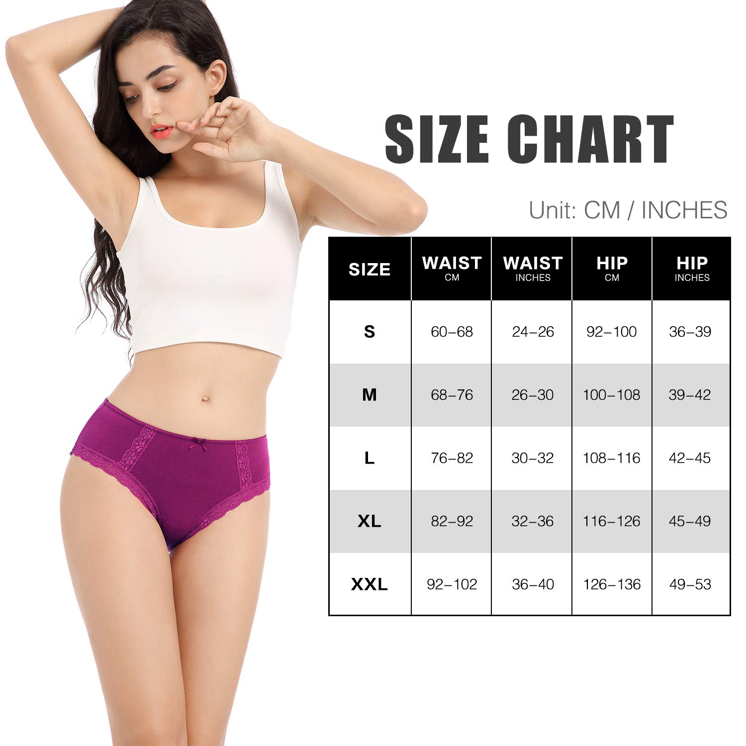 LYYTHAVON Women’s Underwear Breathable Cotton Brief Ladies Panties (Multicolored 5,5 Pack, Small)
