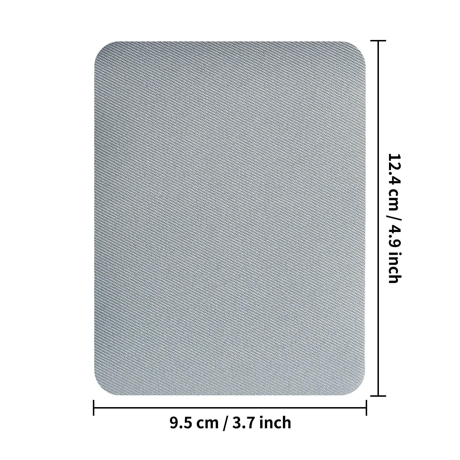 Premium Quality Fabric Iron-on Patches Inside & Outside Repair Decorating Kit 12 Pieces Size 4.8" by 3.7" (9.5 cm x 12.4 cm) (RF-101-26 Light Grey)