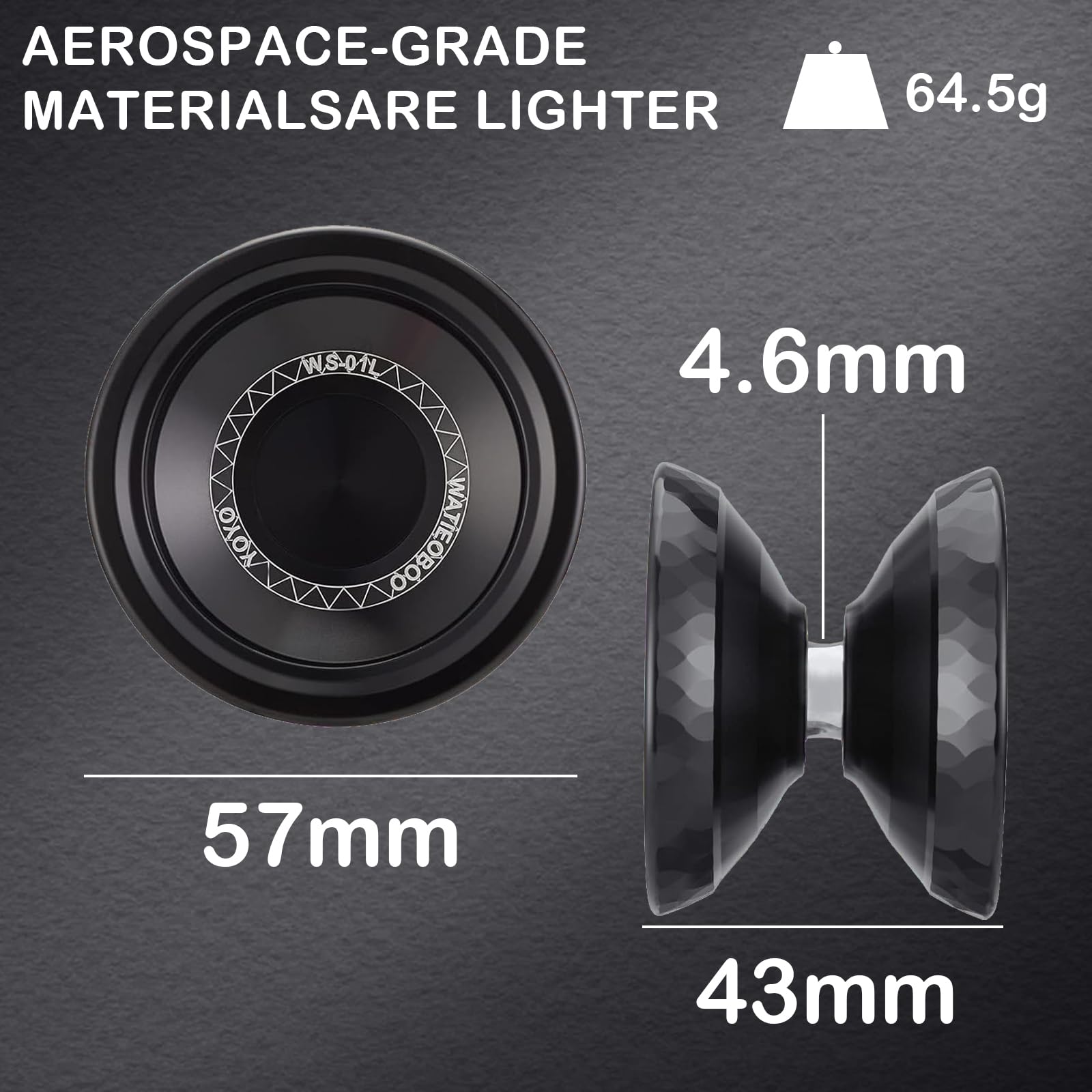 WATIEOBOO Yoyo Professional Unresponsive Metal Yoyo for Kids Beginners Intermediate Advanced Masonry Faceted Metal YOYO Precision Eight-Bead Yoyo Bearings-ModelWS-01L