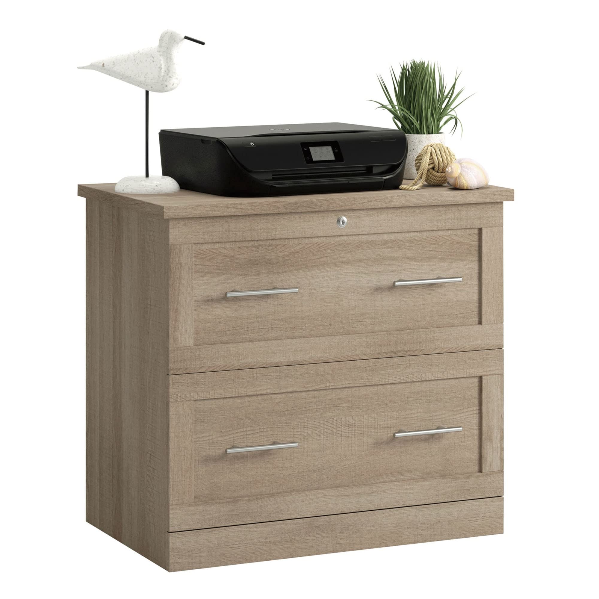 RealspaceĀ® 29-7/16"W x 18-1/2"D Lateral 2-Drawer File Cabinet, Spring Oak