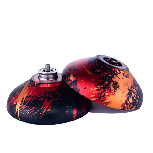 VOSUN Unresponsive yoyo O1 EZSPiN,yoyo Ball, Professional yoyo for Adults & Advanced Players,Metal pro yoyos (Red Splashed)
