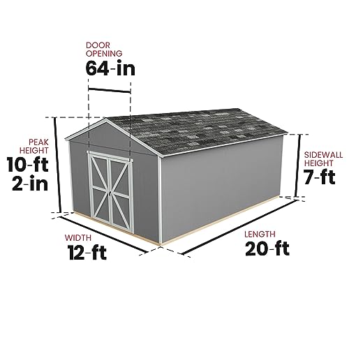 Handy Home Products Astoria 12x20 Do-It-Yourself Wooden Storage Shed- Does not Include Floor kit, Paint, or Roofing Shingles