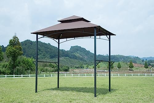 Grezone Outdoor Grill Gazebo Tent Barbeque Grill Canopy for Outdoor Patio Backyard Grill Shelter Hardtop BBQ Black / L93 x W62 x H98 Inch