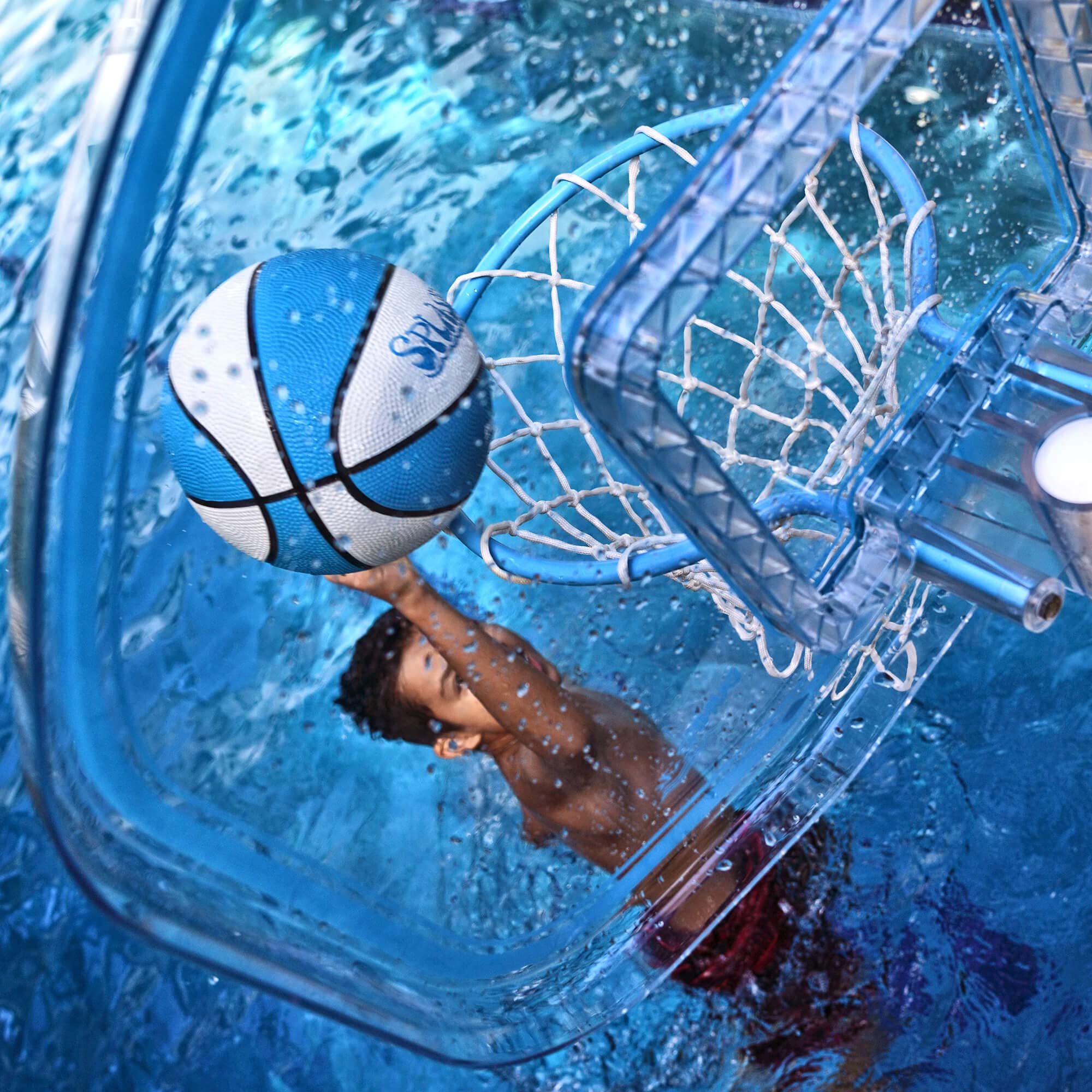 Dunn-Rite Clear Shot 2-in-1 Full Court Pool Basketball & Volleyball Game Set