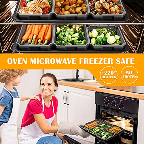 Silicone Sheet Pan Set, XOMOO Extra large size 8 PCS Nonstick Silicone Dividers for Baking Trays, Baking Pan Dividers, Baking Cooking Accessories for Oven Dinner Prep, Dishwasher Safe Air Fryer Safe