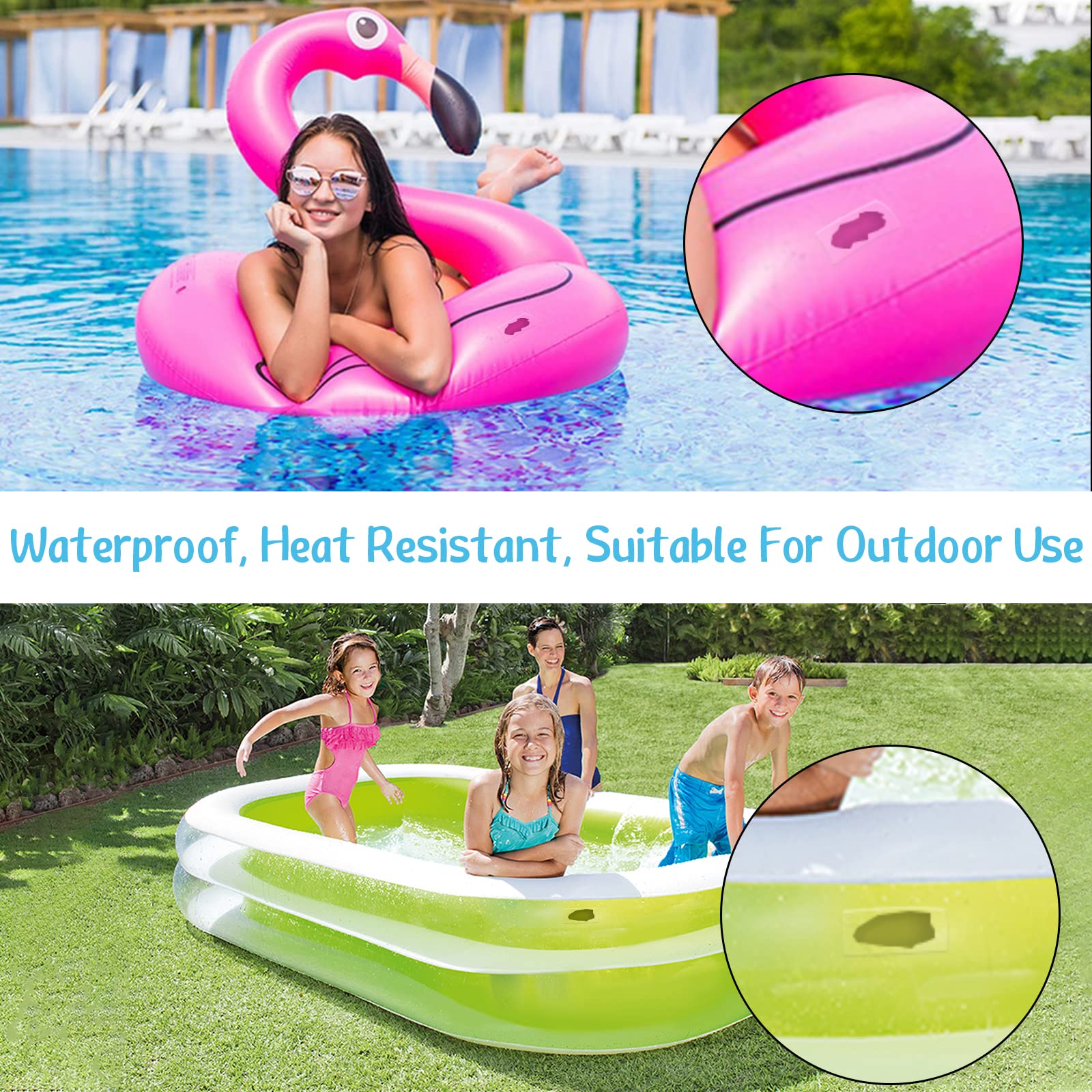 Inflatable Patch Repair Kit Waterproof, Large TPU Pool Repair Patch, 3.5 X 6Pcs Outdoor Repair Patch for Bounce House, Raincoat, Umbrella, Swimming Ring, Clear, Heavy Duty