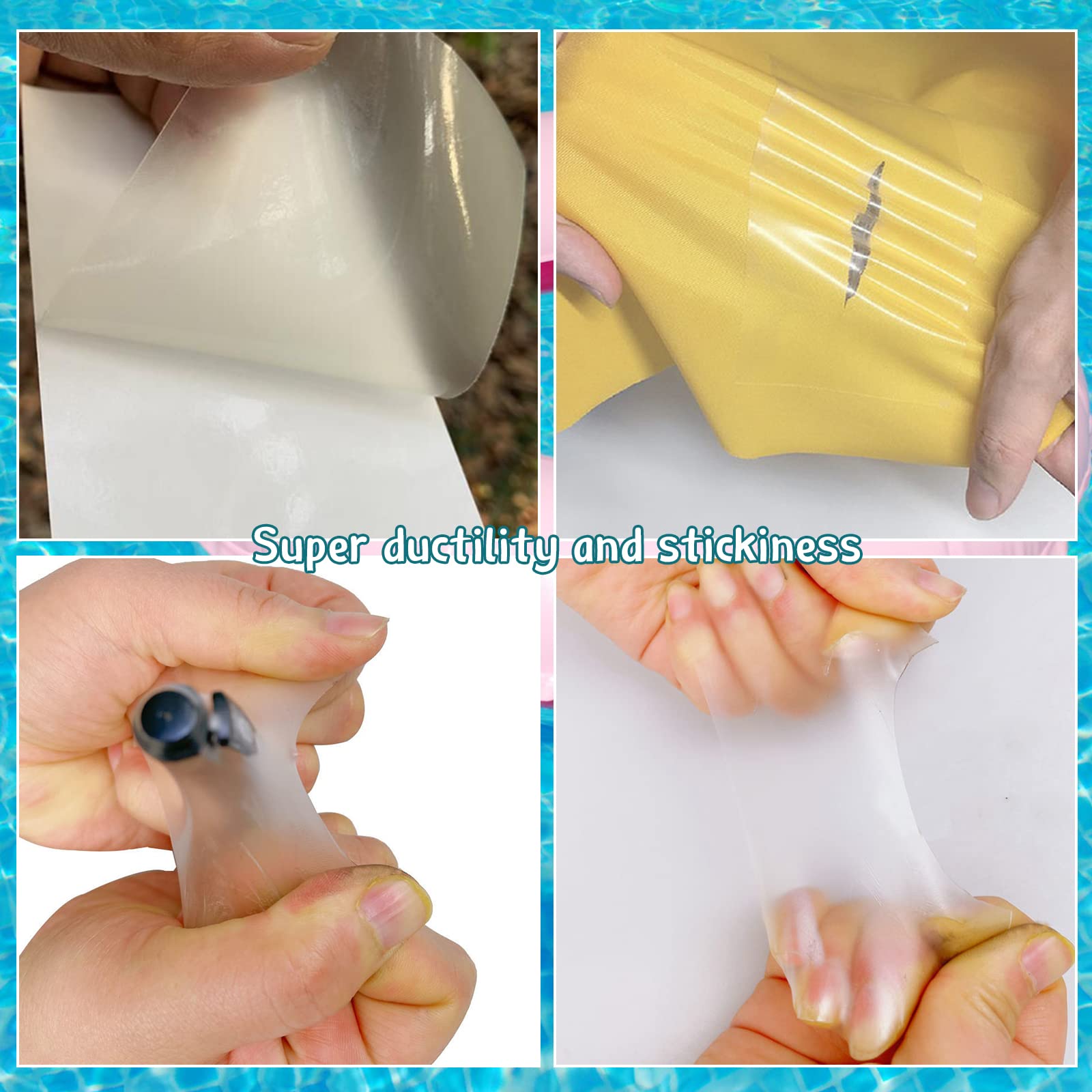 Inflatable Patch Repair Kit Waterproof, Large TPU Pool Repair Patch, 3.5 X 6Pcs Outdoor Repair Patch for Bounce House, Raincoat, Umbrella, Swimming Ring, Clear, Heavy Duty