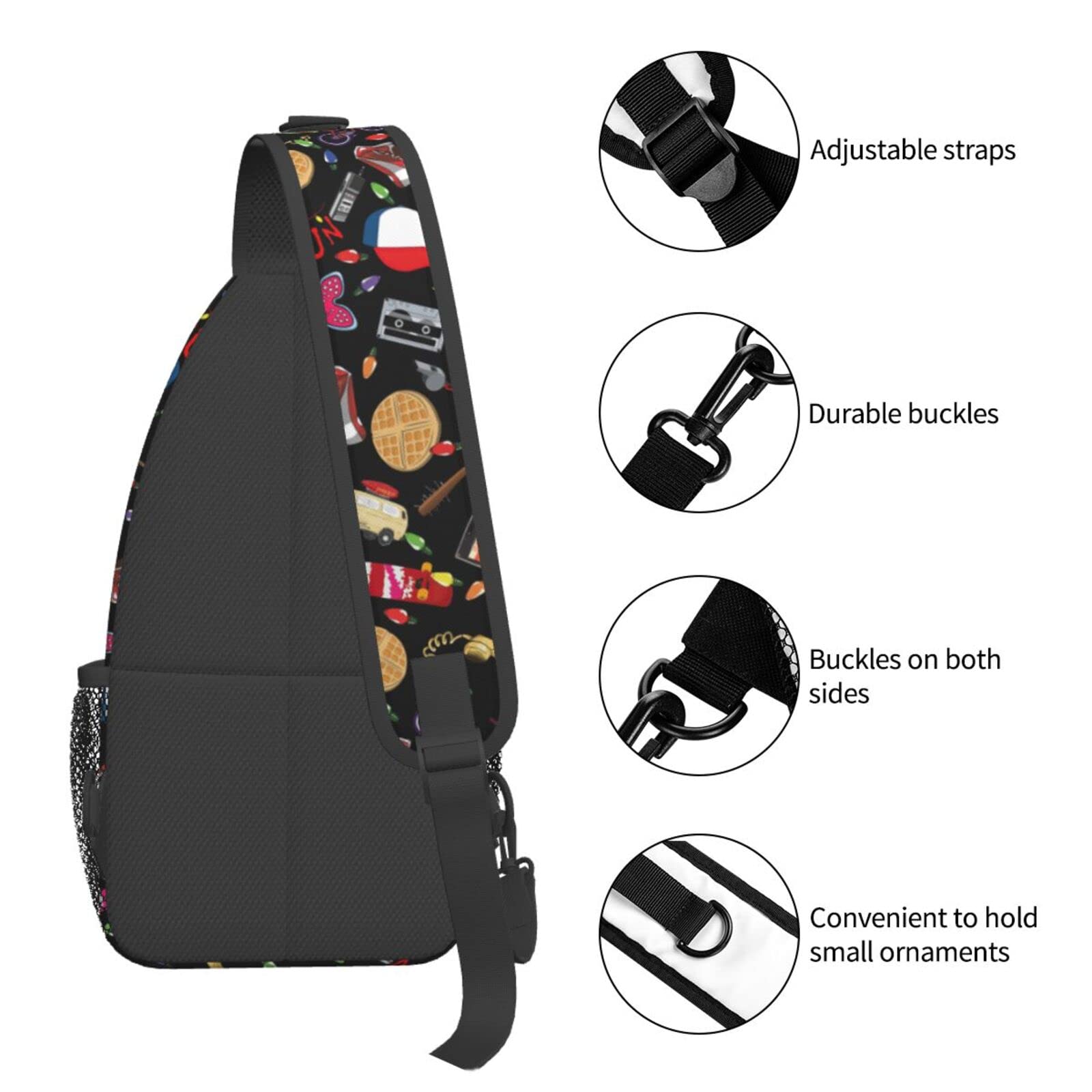 Paibocr Sling Bag, Stranger Bag Crossbody Sling Backpack Travel Hiking Chest Bag Daypack for Purses Shoulder Bag Women Men