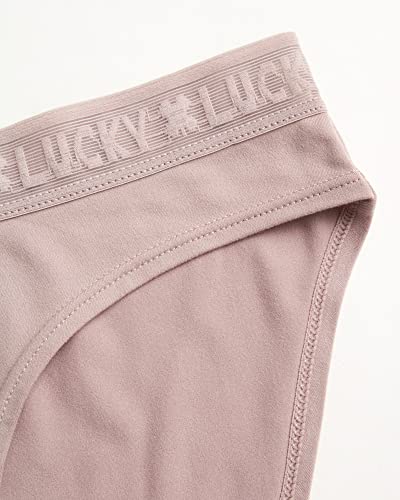 Lucky Brand Women's Underwear - 10 Pack Microfiber Bikini Panties (S-XL), Size X-Large, Gardenia/Naturale/Sphinx/Silver Sconce/Black