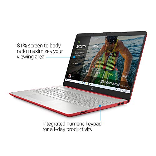 2021 HP Pavilion 15.6" HD Laptop Computer, Intel Pentium Processor, 16GB RAM, 1TB SSD, HD Webcam, USB-C, HDMI, Ethernet RJ-45, Windows 10 S, Red, GOLDOXIS 32gb MicroSD Card