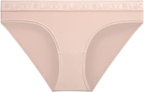 Lucky Brand Women's Underwear - 10 Pack Microfiber Bikini Panties (S-XL), Size X-Large, Gardenia/Naturale/Sphinx/Silver Sconce/Black