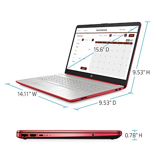 2021 HP Pavilion 15.6" HD Laptop Computer, Intel Pentium Processor, 16GB RAM, 1TB SSD, HD Webcam, USB-C, HDMI, Ethernet RJ-45, Windows 10 S, Red, GOLDOXIS 32gb MicroSD Card