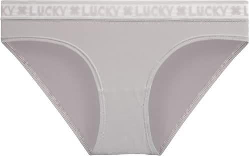Lucky Brand Women's Underwear - 10 Pack Microfiber Bikini Panties (S-XL), Size X-Large, Gardenia/Naturale/Sphinx/Silver Sconce/Black