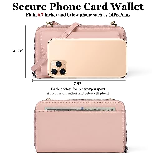GOIACII Phone Card Wallet RFID Blocking Ladies Purse Crossbody Bags for Women