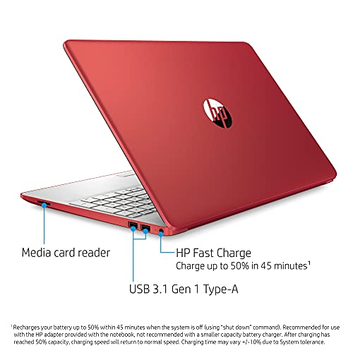 2021 HP Pavilion 15.6" HD Laptop Computer, Intel Pentium Processor, 16GB RAM, 1TB SSD, HD Webcam, USB-C, HDMI, Ethernet RJ-45, Windows 10 S, Red, GOLDOXIS 32gb MicroSD Card