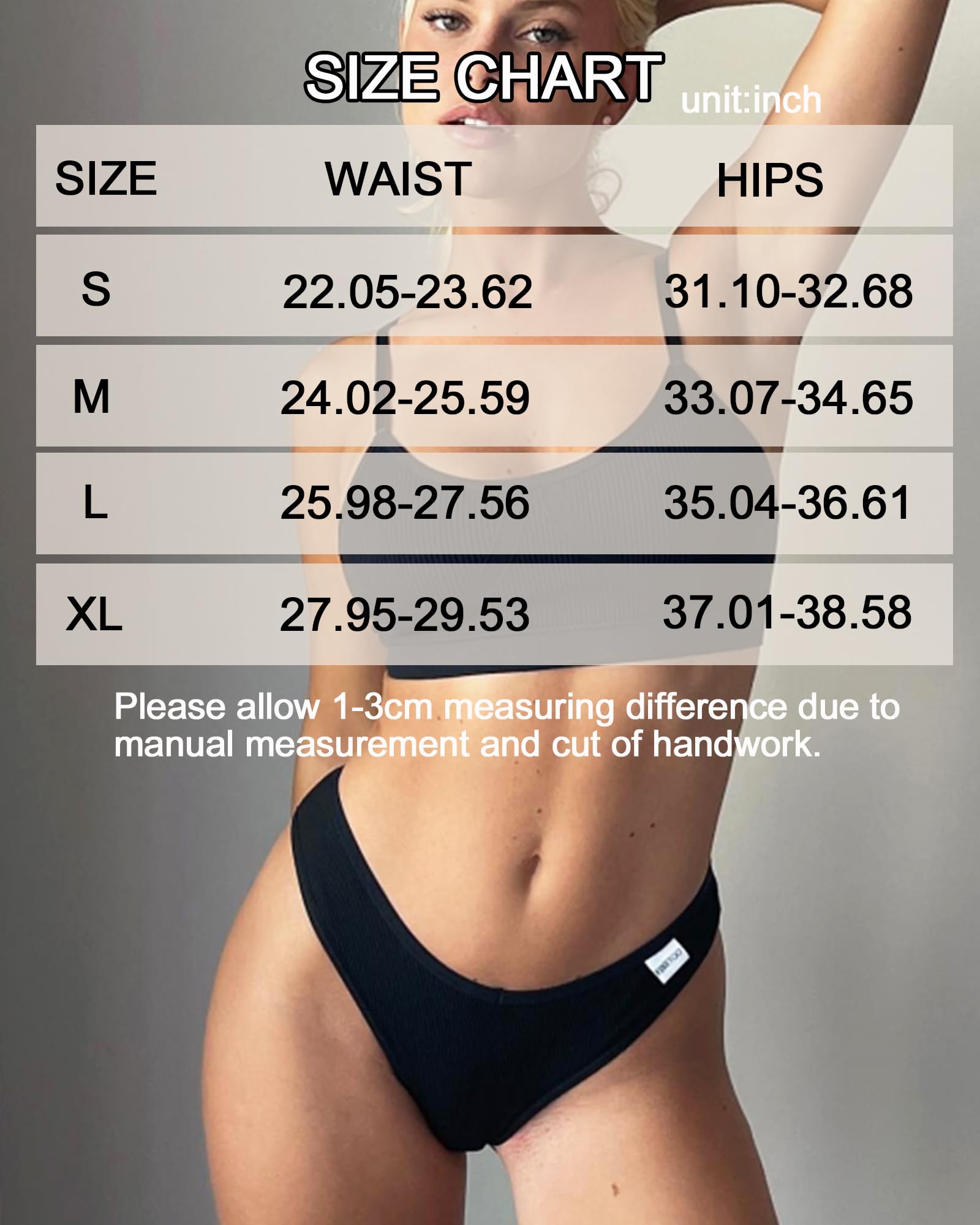 FINETOO 7 Pack Womens Thongs Underwear Cotton Breathable Low Rise Hipster Panties Sexy S-XL