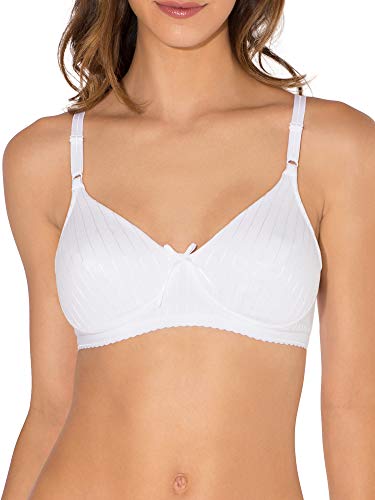 Fruit of the Loom Women's Lightly Lined Wire-Free Bra, White Stripe, 40C