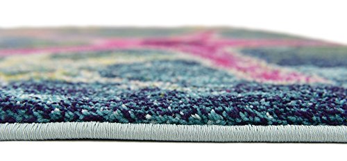 Unique Loom Positano Collection Coastal Modern Bright Colors Starfish Navy Blue Area Rug (8' x 10')