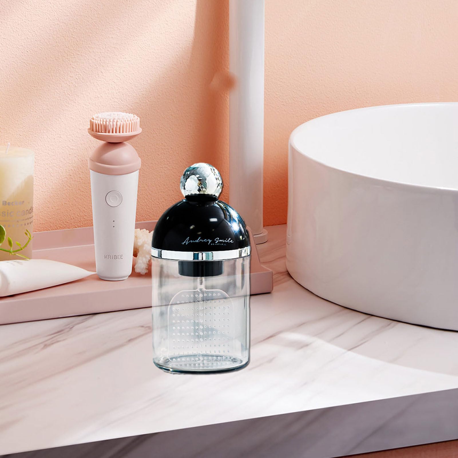 awakentti Soap Dispenser Bathroom, Electric Automatic Soap Dispense, Bathroom Counter Top Decorative Foam Soap Dispense for Liquid Soap, Shampoo, Body Wash (Black)