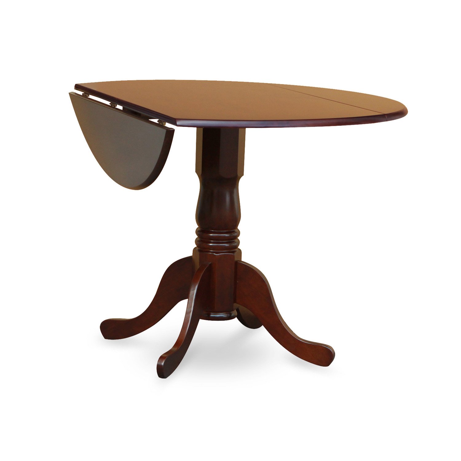 East West Furniture HLGR3-MAH-W 3 Piece Modern Dining Table Set Contains a Round Wooden Table with Pedestal and 2 Kitchen Dining Chairs, 42x42 Inch, Mahogany