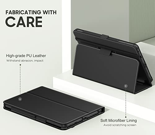 MoKo Case Fits Amazon Kindle Fire HD 8 & 8 Plus Tablet (12th Generation/10th Generation, 2024/2022/2020 Release) 8", Slim Folding Stand Cover with Auto Wake/Sleep, Black