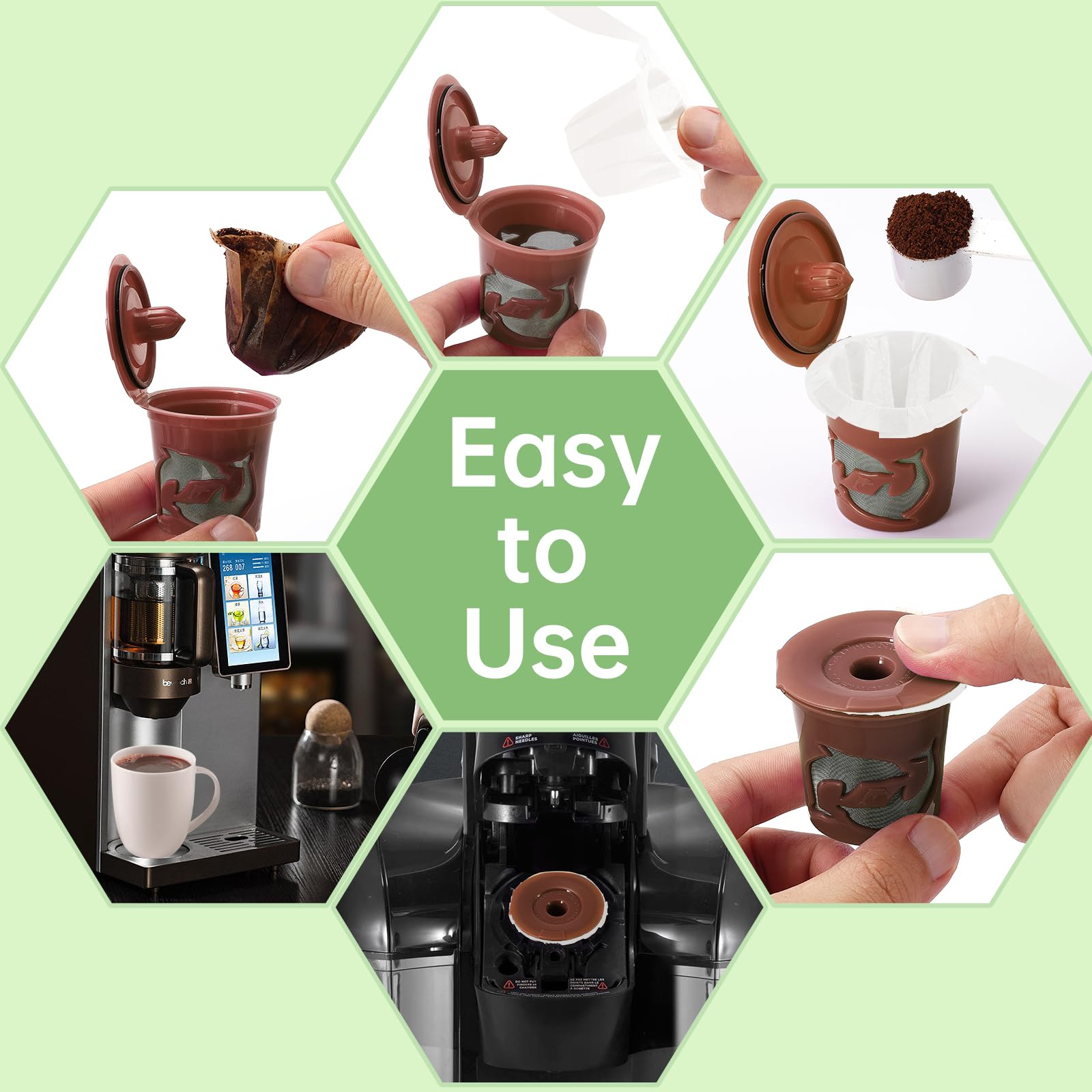 Aussen Disposable Coffee Paper Filters Replacement Kerig Filter Fit All Keurig Single Serve Filter Brands Compatible with Reusable Single Serve Pods Keurig Coffee Maker(200 count With Lid)