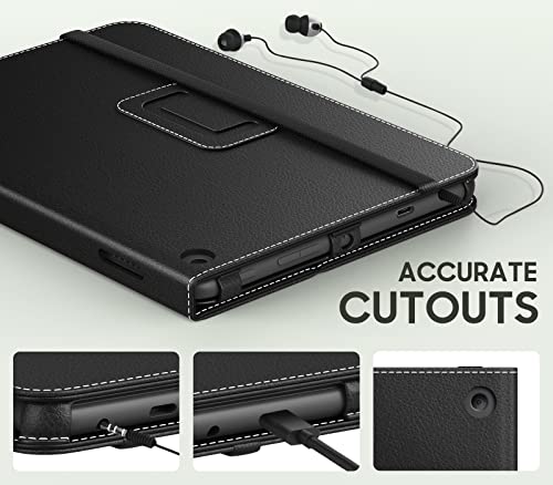 MoKo Case Fits Amazon Kindle Fire HD 8 & 8 Plus Tablet (12th Generation/10th Generation, 2024/2022/2020 Release) 8", Slim Folding Stand Cover with Auto Wake/Sleep, Black