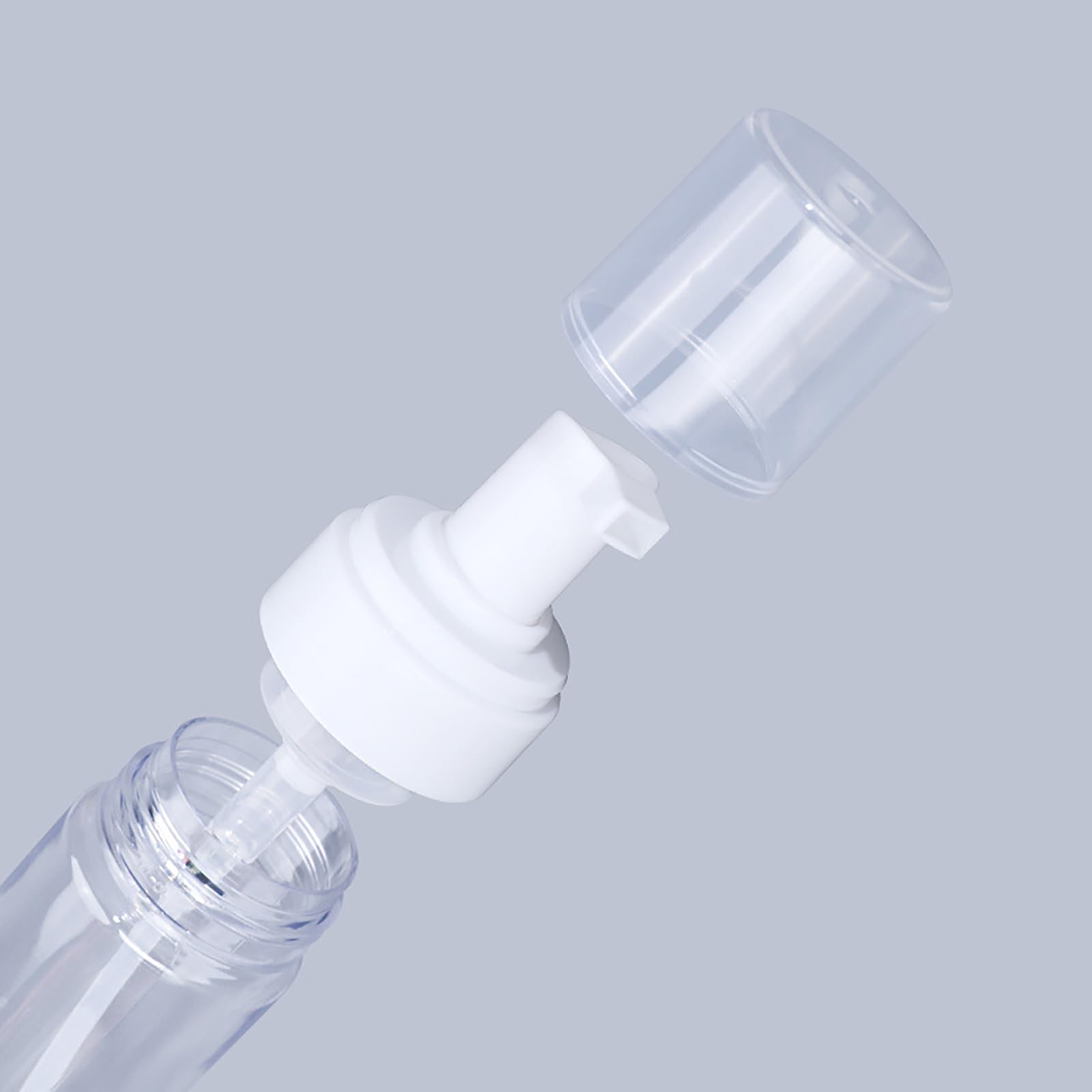 2 Pcs 3.4oz Foam Pump Bottle Travel Foam Pump Bottle Pump Bottle Clear Plastic Press Foaming Soap Pump Dispensers Travel Soap Liquid Bottle Shampoo, for Soap Foam Lotion Bathroom Accessory (100ML)