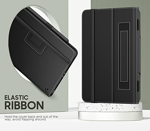 MoKo Case Fits Amazon Kindle Fire HD 8 & 8 Plus Tablet (12th Generation/10th Generation, 2024/2022/2020 Release) 8", Slim Folding Stand Cover with Auto Wake/Sleep, Black
