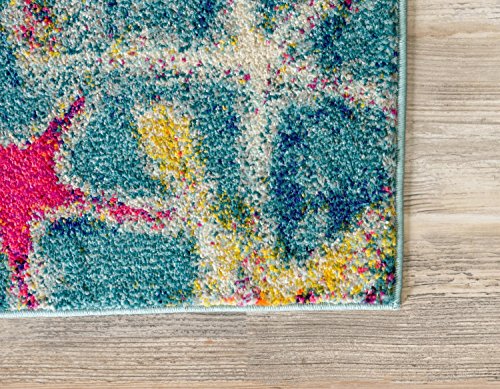 Unique Loom Positano Collection Coastal Modern Bright Colors Starfish Navy Blue Area Rug (8' x 10')