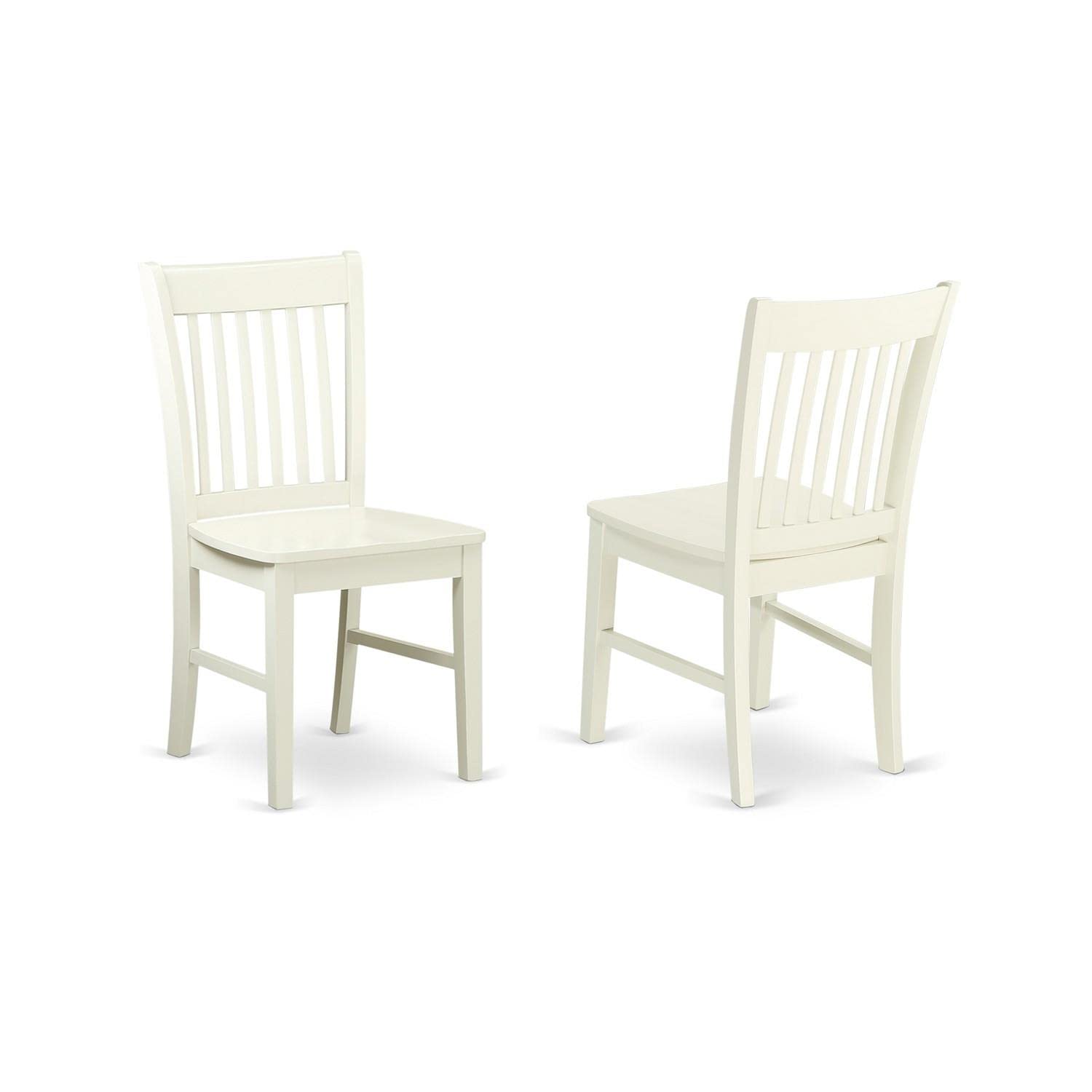 East West Furniture HLNO5-LWH-W 5 Piece Dining Table Set for 4 Includes a Round Kitchen Table with Pedestal and 4 Dinette Chairs, 42x42 Inch, Linen White