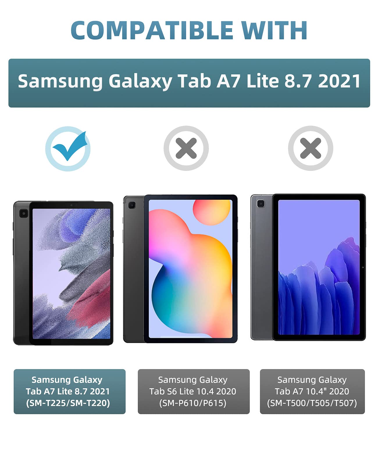 MoKo Case Fits Samsung Galaxy Tab A7 Lite 8.7 Inch SM-T225/T220/T227, Slim Lightweight Smart Case Trifold Stand Case with Soft TPU Translucent Frosted Back Shell for Galaxy Tab A7 Lite - Blue Sky Star