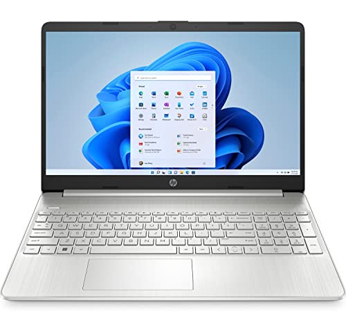 HP Laptop 15-EF2013DX 15.6" FHD AMD Ryzen 5 5500U, AMD Radeon Graphics, 12GB DDR4 RAM, 256GB SSD Storage, Windows 11 Home in S Mode, Natural Silver (Renewed)