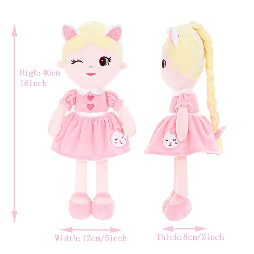 Lazada Baby Doll Soft Plush Girl Toys Kitty Girls with Braids Pink 16"