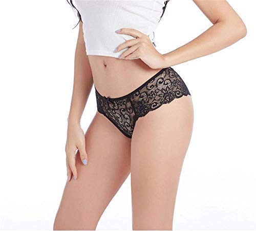 Sunm Boutique 6 Pack Womens Underwear Invisible Seamless Bikini Lace Underwear Half Back Coverage Panties X-Large