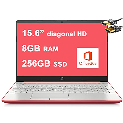 HP Flagship Notebook 15 Laptop 15.6” Diagonal HD Display Intel Pentium Gold 6405U 8GB RAM 256GB SSD Intel UHD Graphics HDMI USB-C Webcam Win10 + HDMI Cable