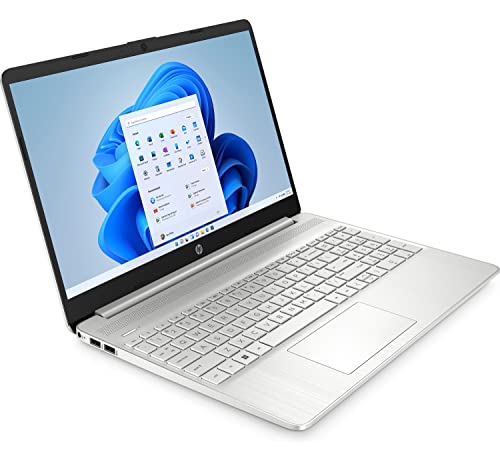 HP Laptop 15-EF2013DX 15.6" FHD AMD Ryzen 5 5500U, AMD Radeon Graphics, 12GB DDR4 RAM, 256GB SSD Storage, Windows 11 Home in S Mode, Natural Silver (Renewed)