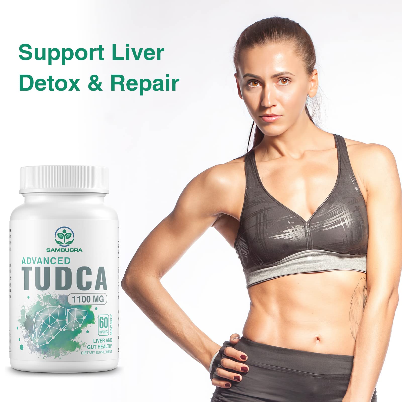 TUDCA 1100mg for Liver Cleanse Detox and Repair, 3rd Party Tested Advanced TUDCA Supplements, Ultra Strength Bile Salt TUDCA Liver Supplement, 180 Capsules (Pack of 3)