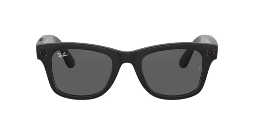 Ray-Ban Stories | Wayfarer Square Smart Glasses, Matte Black/Dark Grey, 50 mm