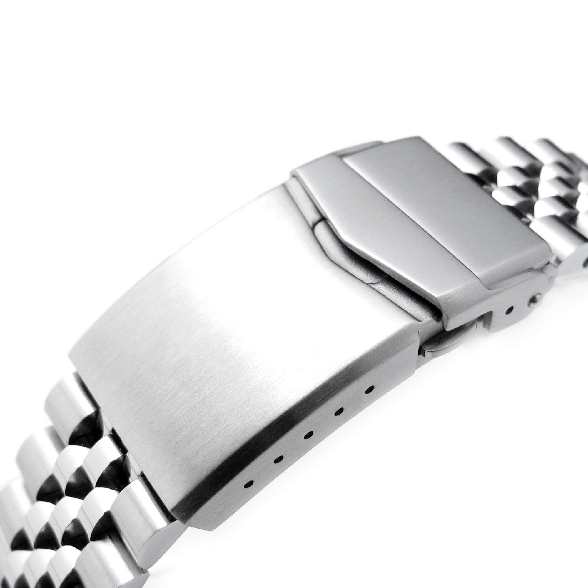 MiLTAT 22mm Super-JUB Watch Band compatible with Seiko 5 Sports SRPD51 SRPD55 SBSA003, V-Clasp, Brushed