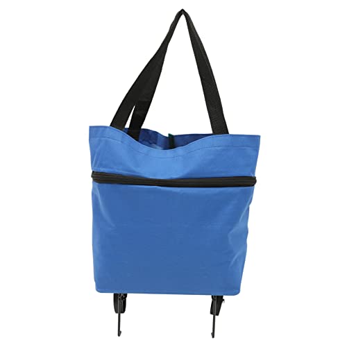 GARVALON storage bag with wheels folding grocery bag groceries trolley bags laundry cart shopping storage bag grocery cart bags laundry bag backpack shopping pouch girl heavy Metal suitcase